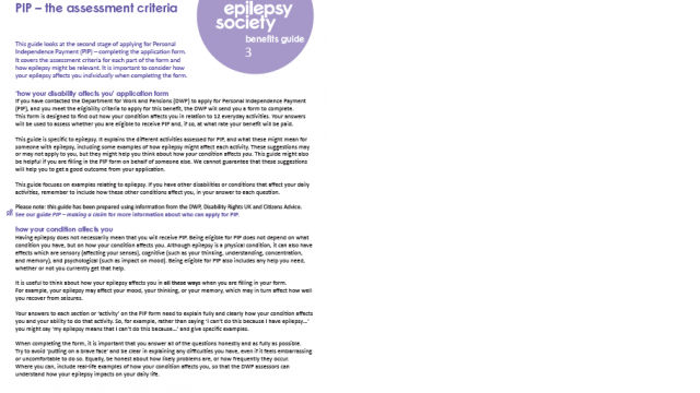 How to fill in your PIP form | Epilepsy Society
